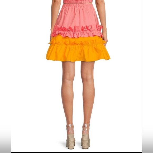 LDT | Skirts | Ldt Chloe Color Block Tiered Ruffle Tie Waist Pullon Aline Coordinating Skirt ...